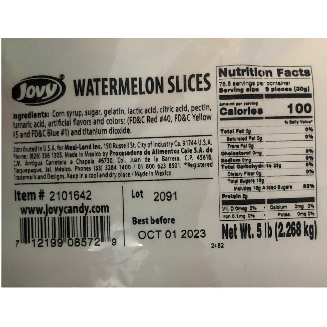 Jovy Watermelon Slices (5lbs) – La Botana Dulcería